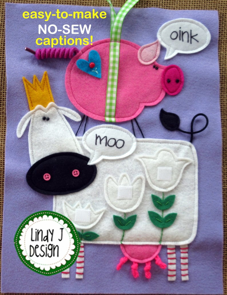 Quiet BOOK PDF Pattern ANIMAL Sounds Felt Activity Book Instructions ...