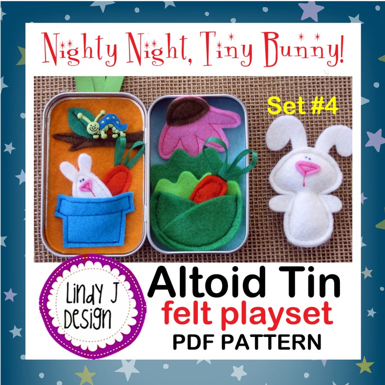 Nighty Night Tiny BUNNY Altoid Tin BOX Play Set PDF Pattern - Etsy