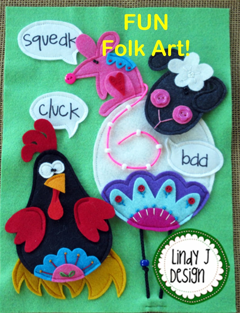 Quiet BOOK PDF Pattern ANIMAL Sounds Felt Activity Book Instructions ...