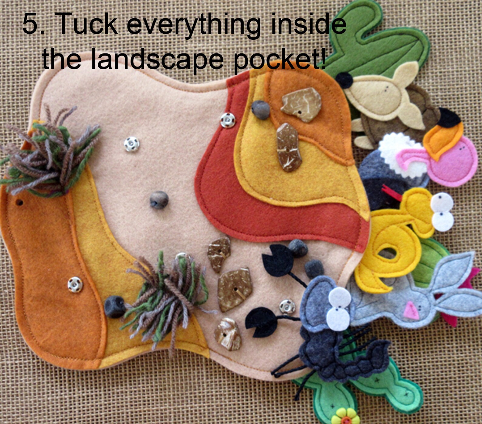 ZOO Fun #2 DESERT Quiet Book PDF Pattern, Landscape With 3D Pieces ...