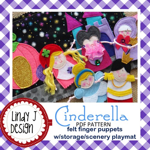 CINDERELLA Felt Finger Puppets Sewing Pattern PDF Epattern - Etsy