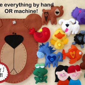 Brown BEAR Story Felt Playset ANIMALS PDF Pattern Animal Play Set ...