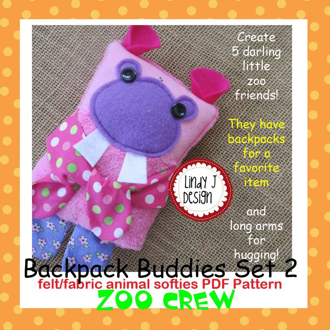 ZOO SOFTIES Set 2 Backpack Buddies PDF Pattern - Etsy