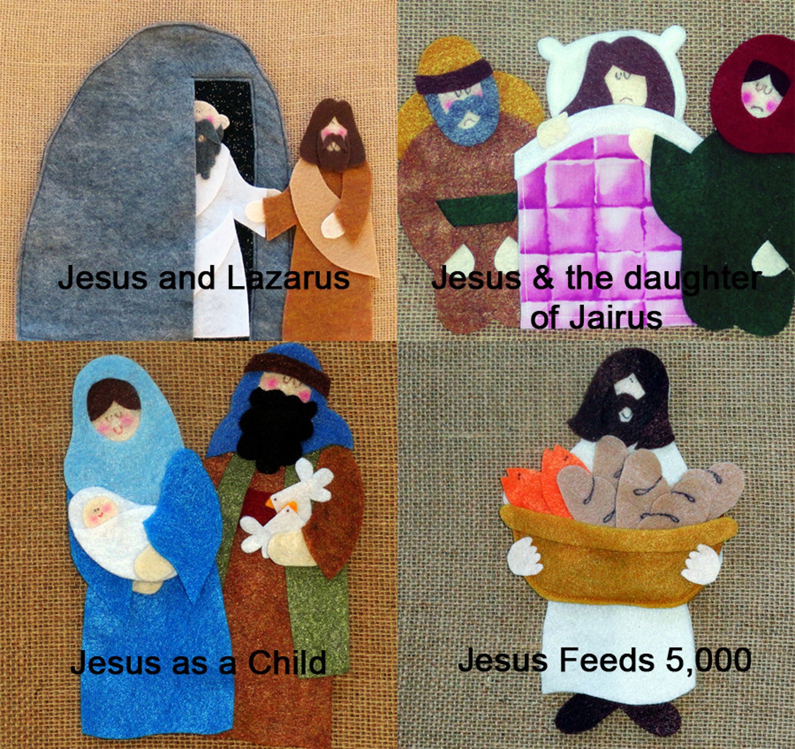 5 BIBLE Stories for Flannel/felt Board Pdf Pattern BUNDLE 33% OFF Group ...