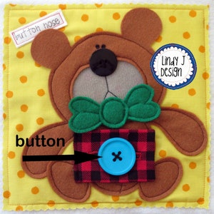 Button Button QUIET BOOK PDF Pattern, Activity Book, Developmental Book ...