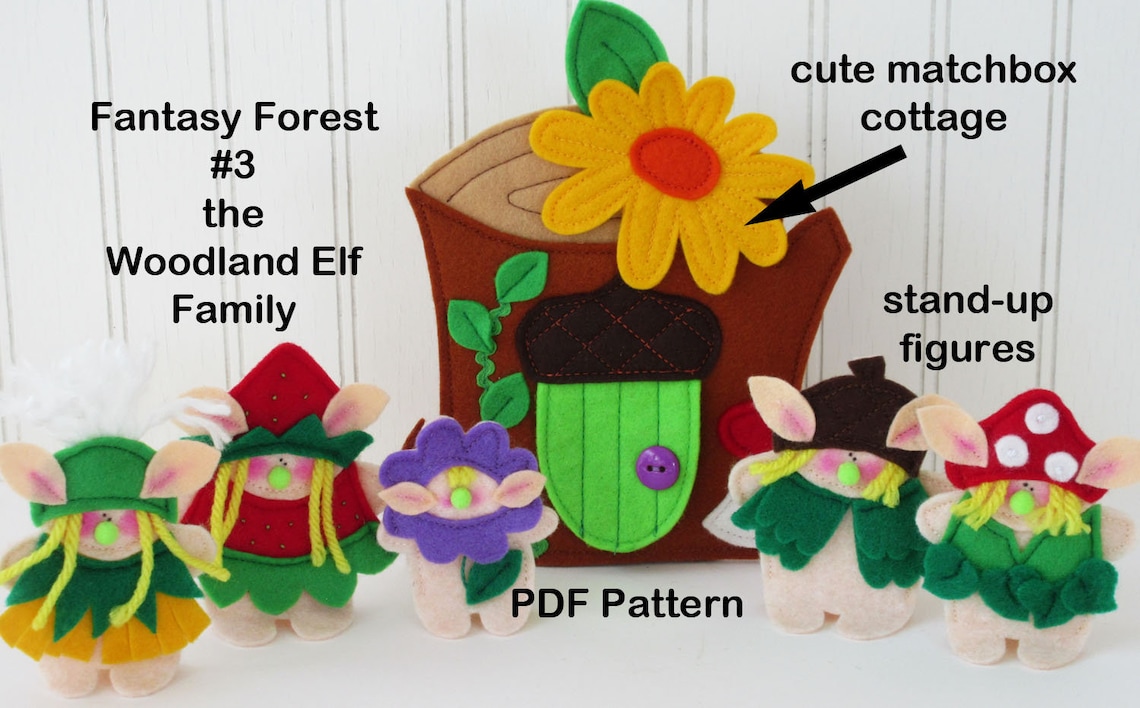 Fantasy Forest Felt MATCHBOX Cottage #3 Woodland ELVES PDF Pattern - Etsy