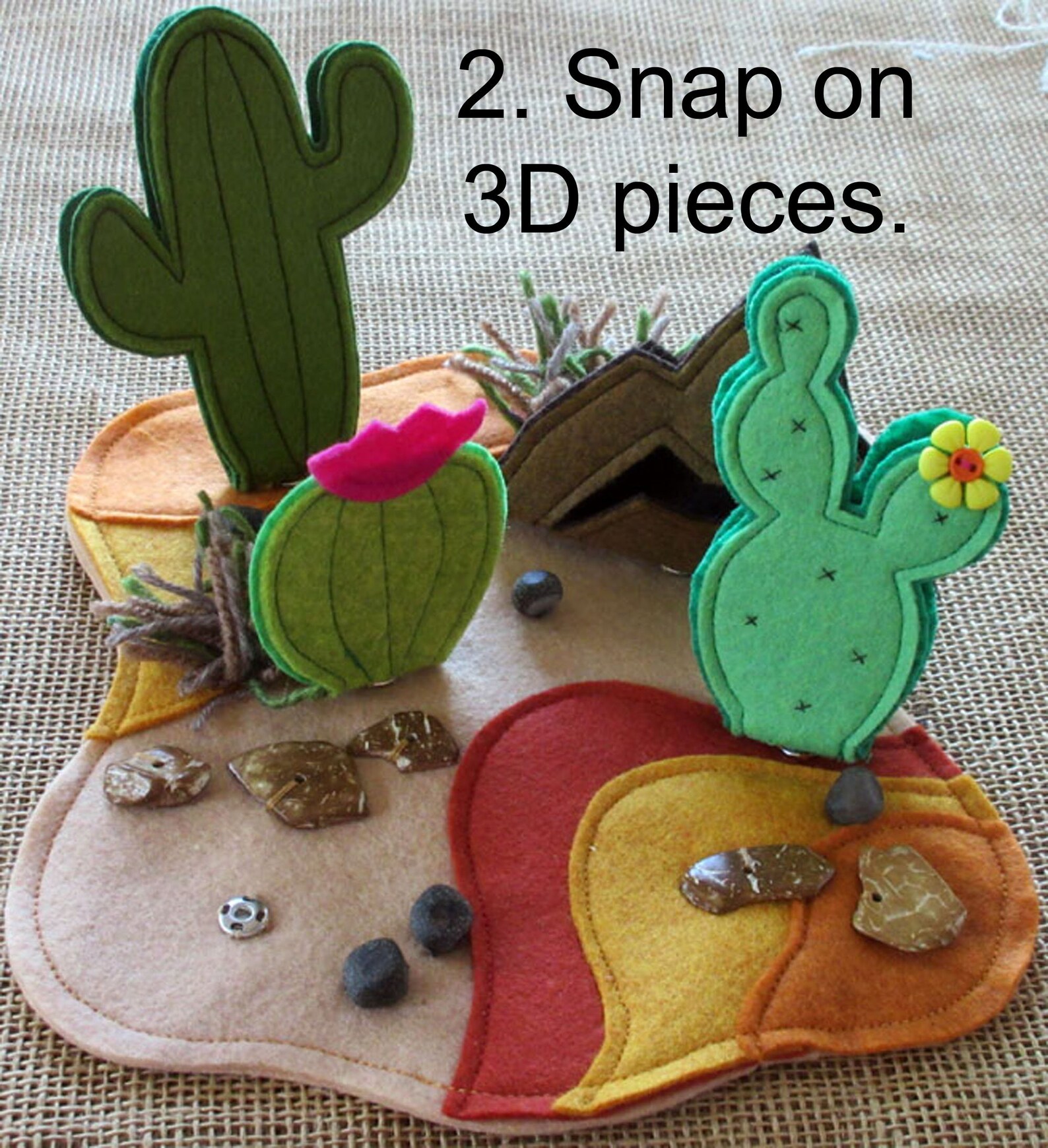 ZOO Fun #2 DESERT Quiet Book PDF Pattern, Landscape With 3D Pieces ...