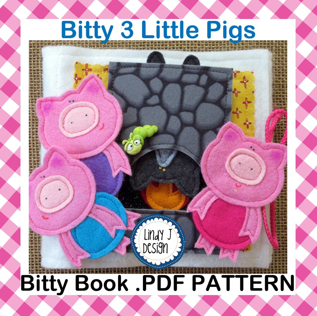 3 Little PIGS Bitty Book QUIET Book PDF Pattern, Activity Book ...