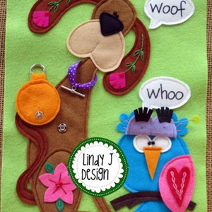 Quiet BOOK PDF Pattern ANIMAL Sounds Felt Activity Book Instructions ...