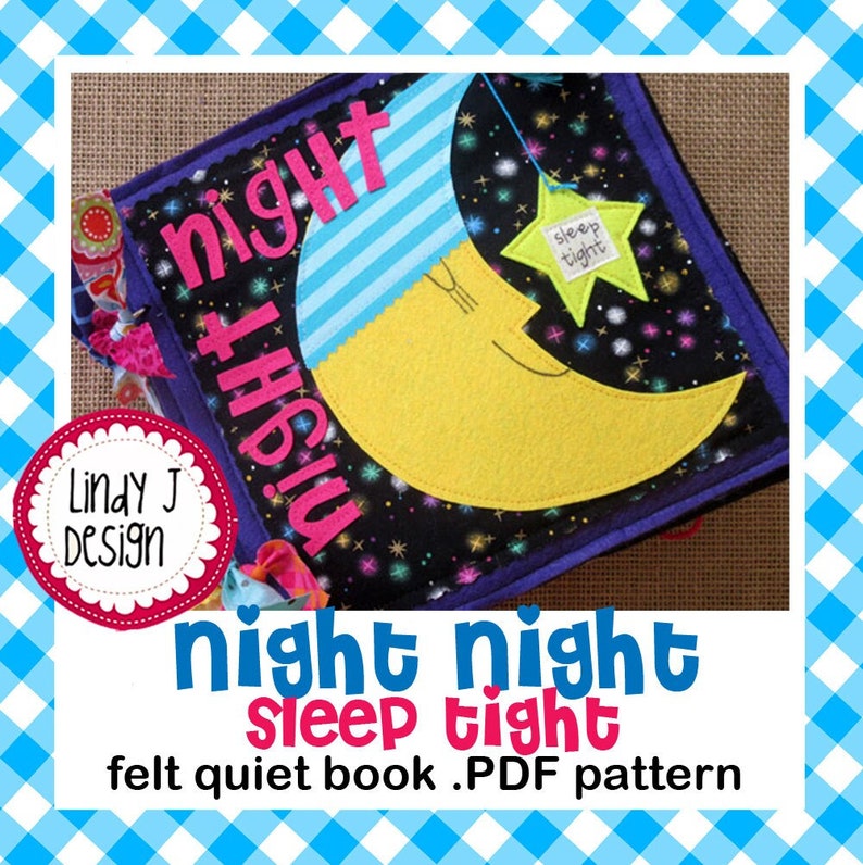 Bed Time FELT Quiet BOOK PDF Pattern Bedtime Book Instructions Activity ...