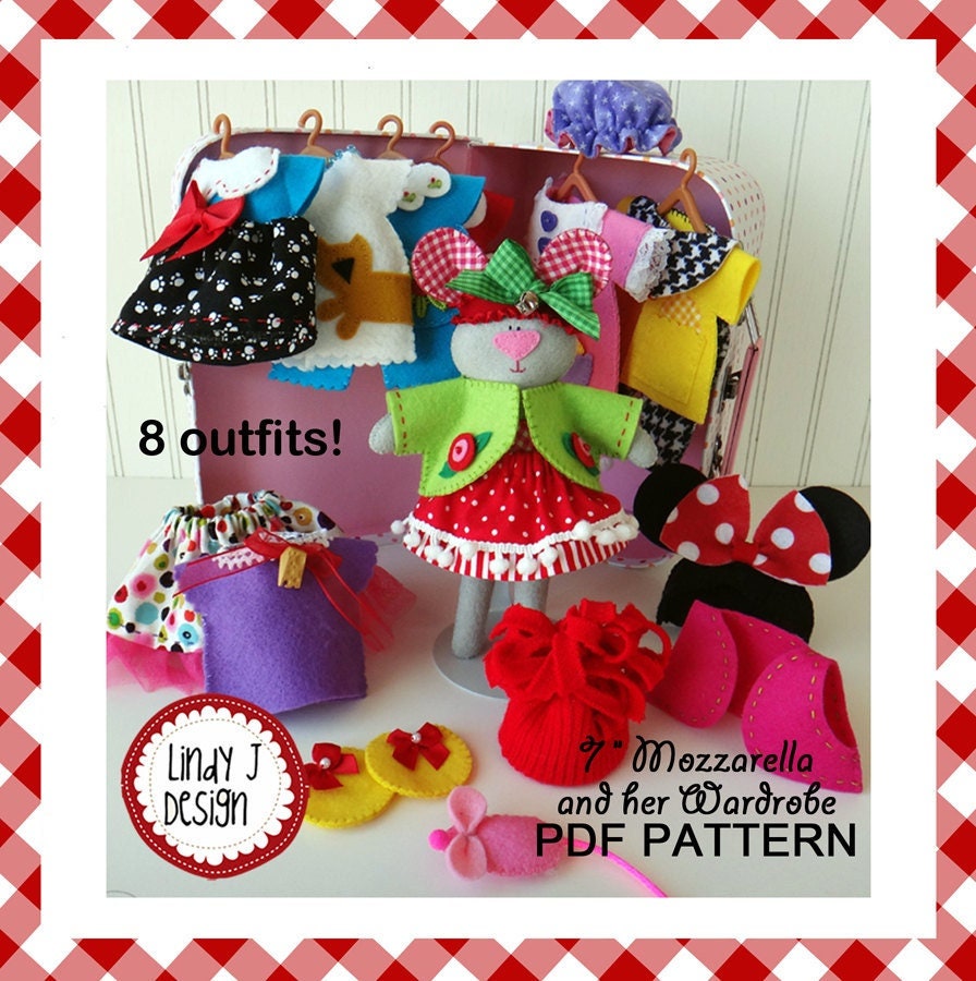 Mozzarella Dress-up Felt Mouse Set Tutorial CLOTHES Collection PDF ...