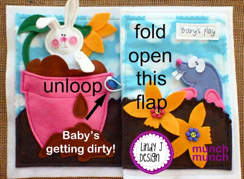 QUIET BOOK PDF Pattern Felt Bunny Activity Book Instruction Rabbit Busy ...