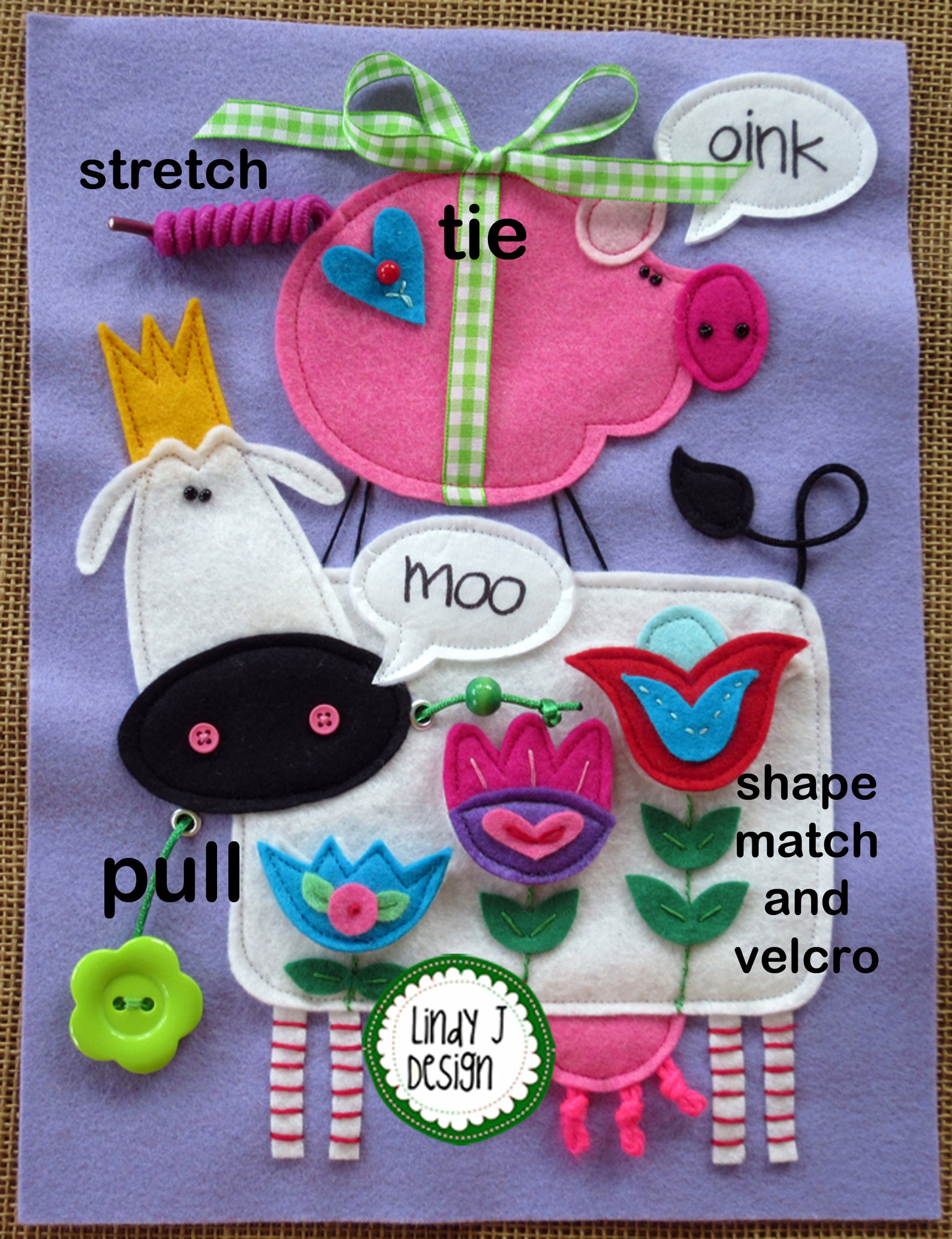 Quiet BOOK PDF Pattern ANIMAL Sounds Felt Activity Book Instructions ...