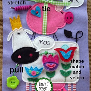 Quiet BOOK PDF Pattern ANIMAL Sounds Felt Activity Book Instructions ...
