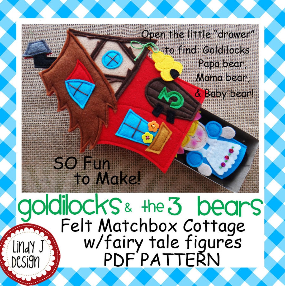 Fairy Tale MATCHBOX Cottage 2 Felt Playset 3 Bears PDF Pattern ...