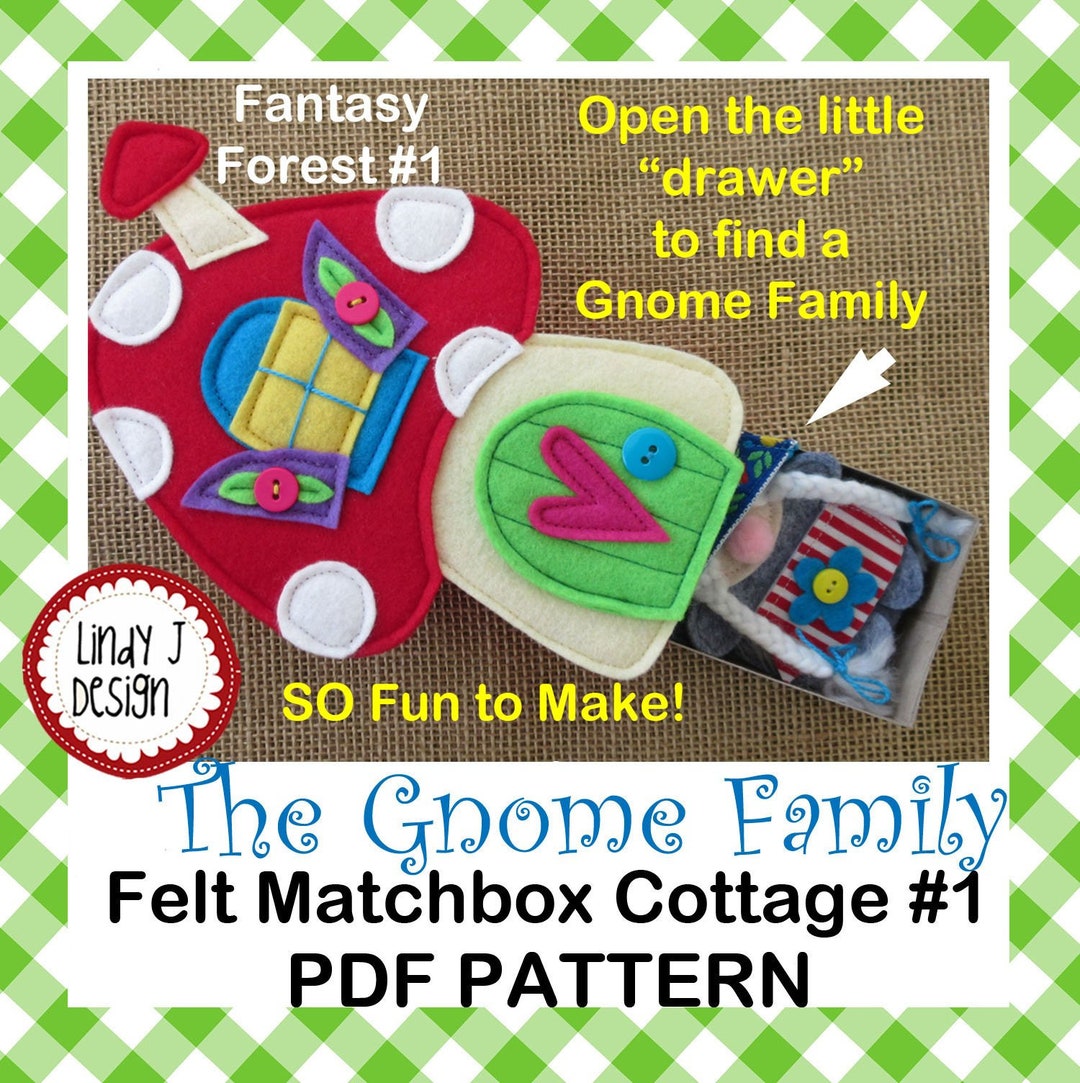 Fantasy Forest Felt MATCHBOX Cottage #1 GNOMES PDF Pattern Mushroom ...
