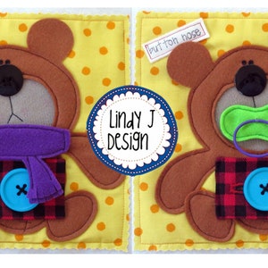 Button Button QUIET BOOK PDF Pattern, Activity Book, Developmental Book ...