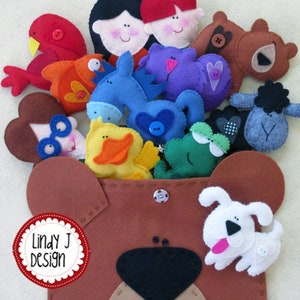 Brown BEAR Story Felt Playset ANIMALS PDF Pattern Animal Play Set ...
