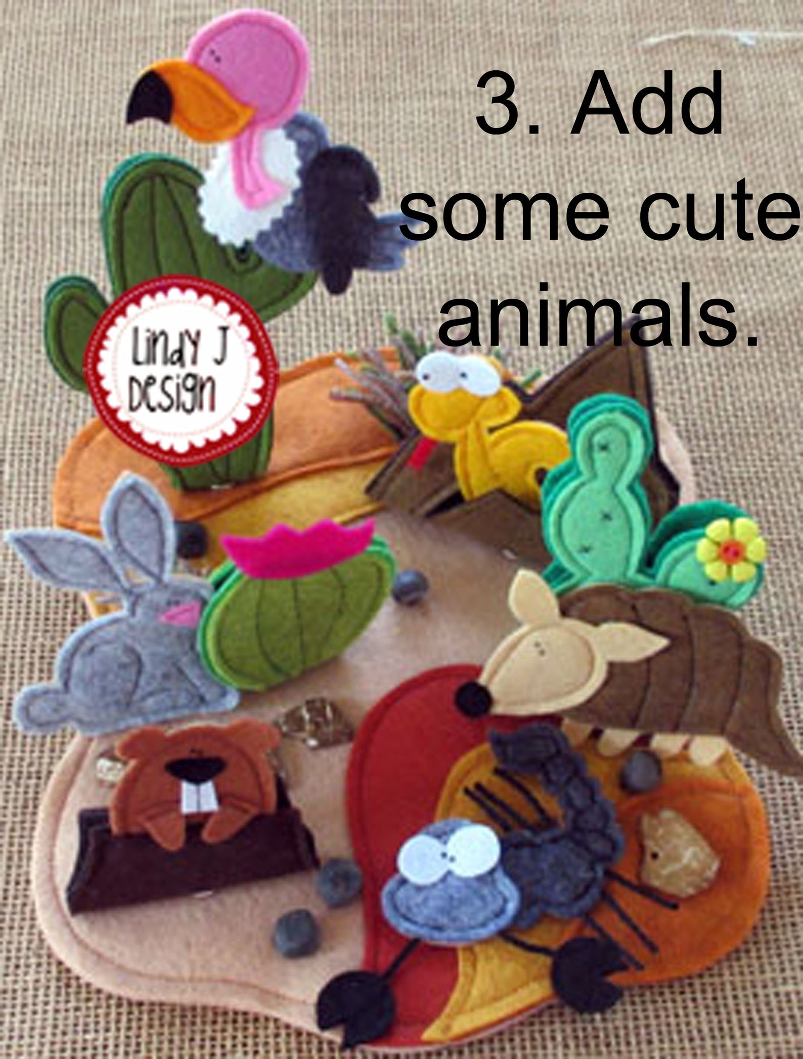 ZOO Fun #2 DESERT Quiet Book PDF Pattern, Landscape With 3D Pieces ...