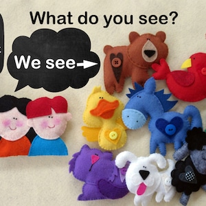 Brown BEAR Story Felt Playset ANIMALS PDF Pattern Animal Play Set ...