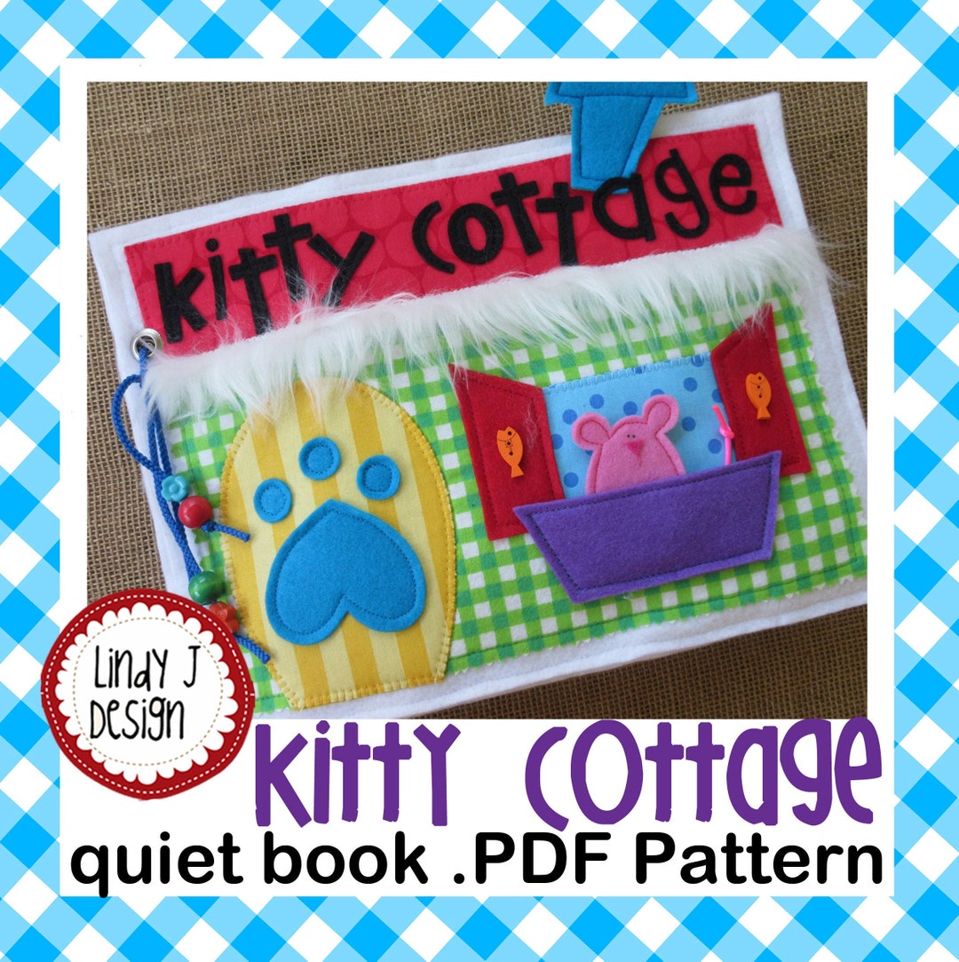 Kitty Cottage DOLL HOUSE Felt QUIET Book Dollhouse Book Dress up Kitty ...