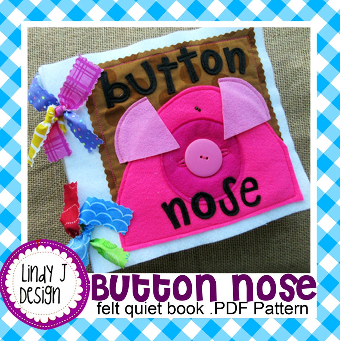 Button Nose Felt QUIET BOOK .PDF Pattern | Etsy
