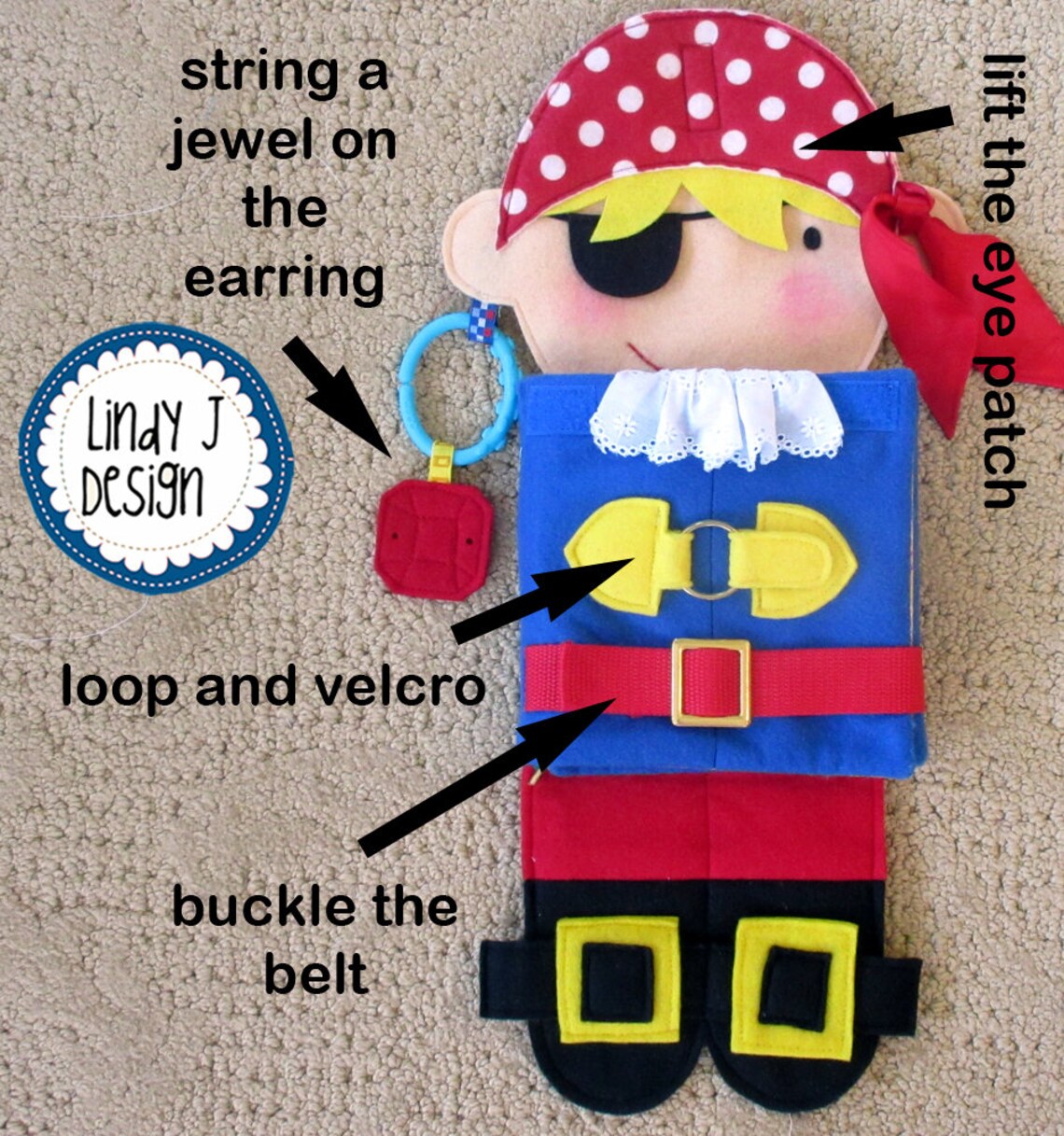 Dress-up Pirate Felt ACTIVITY Toy .PDF Pattern - Etsy