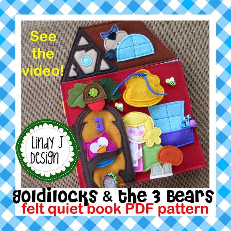 Goldilocks 3 BEARS Felt Quiet BOOK PDF Fairy Tale Busy Book Pattern ...