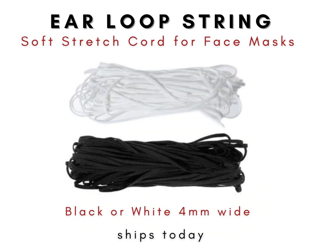 Soft 4 mm Flat Stretch Elastic for DIY Face Masks Ear Loop Elastic by ...