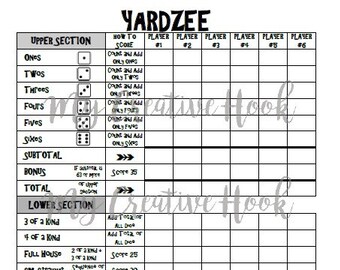 Free Yardzee Printable - Etsy