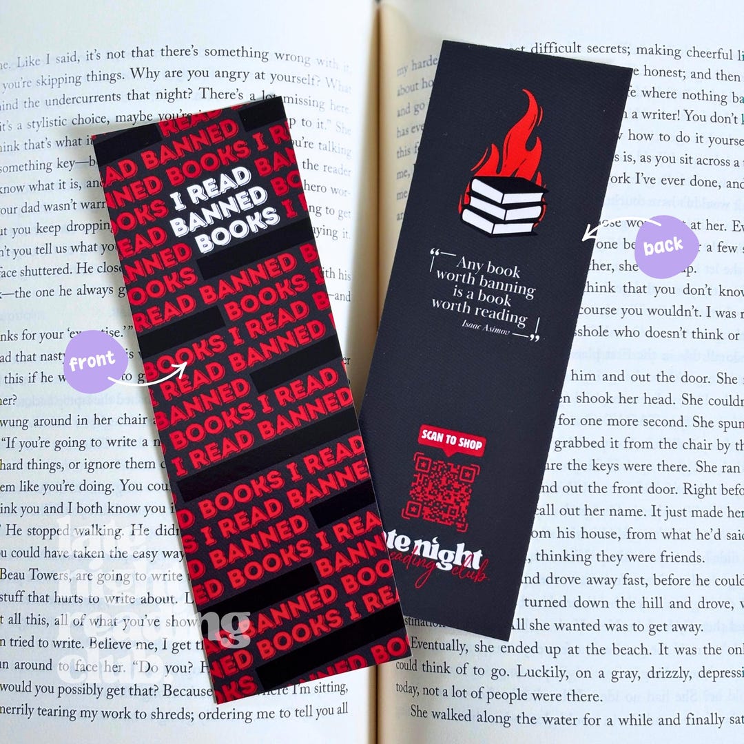 Banned Books [bookish Bookmark // Double-sided Thick Cardstock] - Etsy