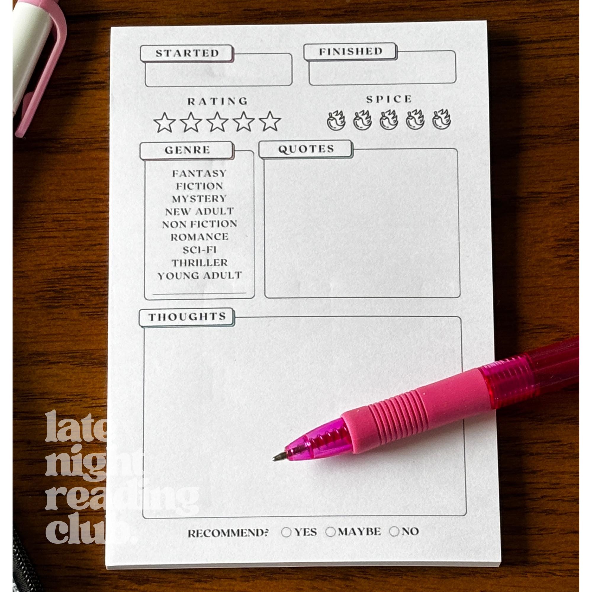 Reader's Notes Sticky Pad || Cute Bookish Notepad, Book Review, Post It ...