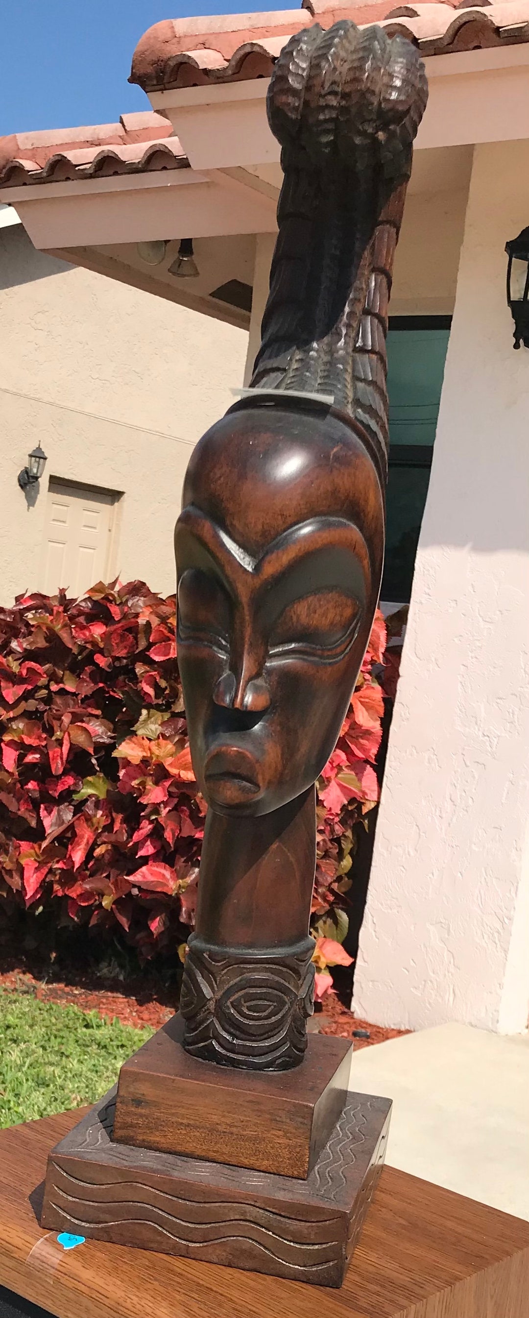 Vintage Hand-carved Wood Bust Sculpture. - Etsy