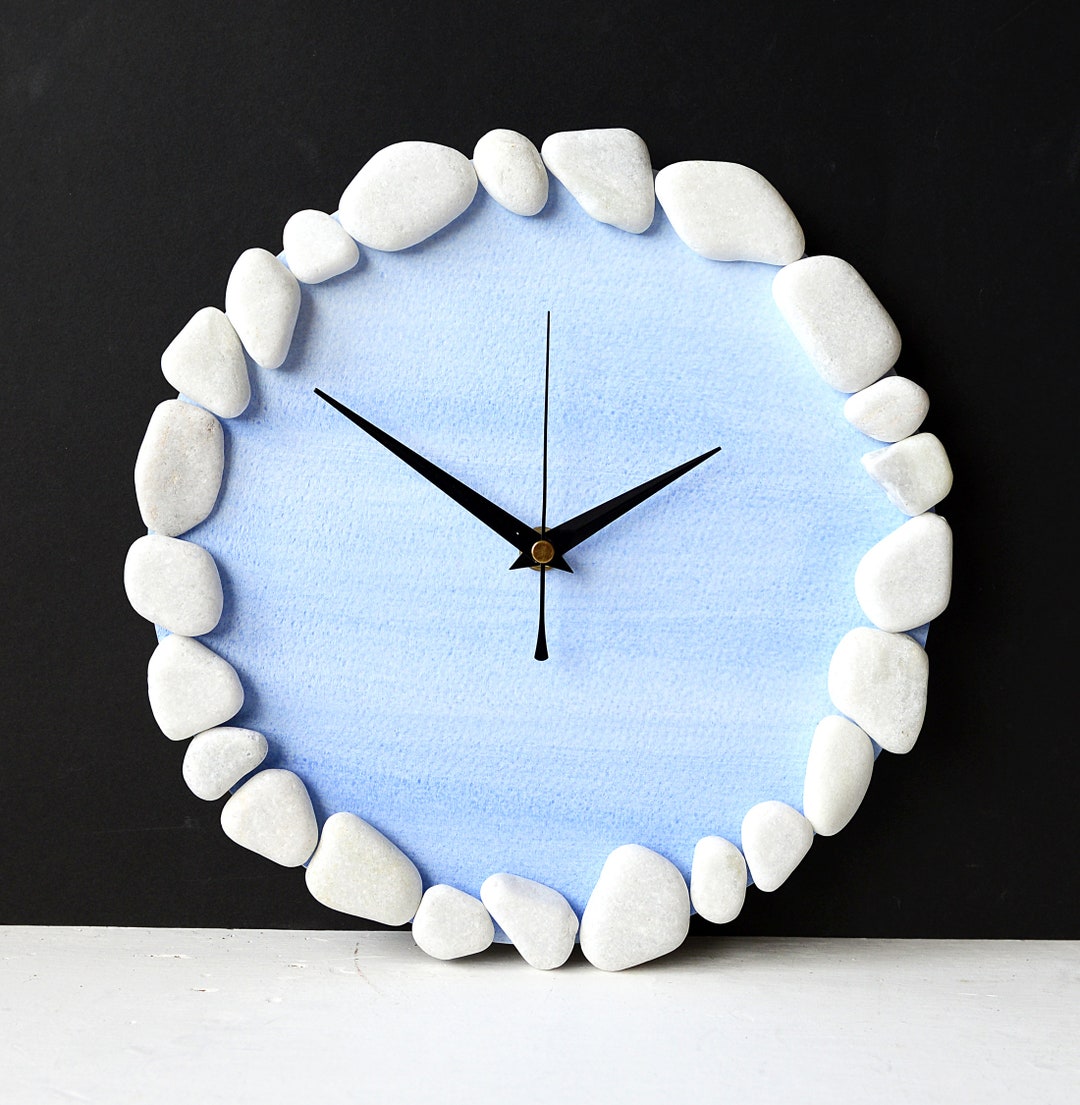 Pebble Wall Clock Beach Nautical Clock Natural Stone Clock - Etsy UK