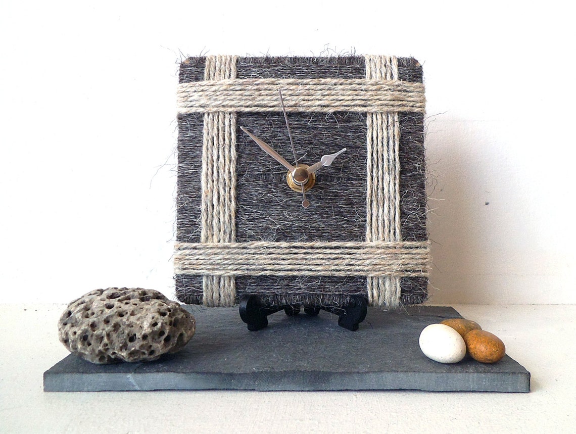 Charcoal Grey Desk Clock / Small Wall Clock Dark and Light | Etsy UK