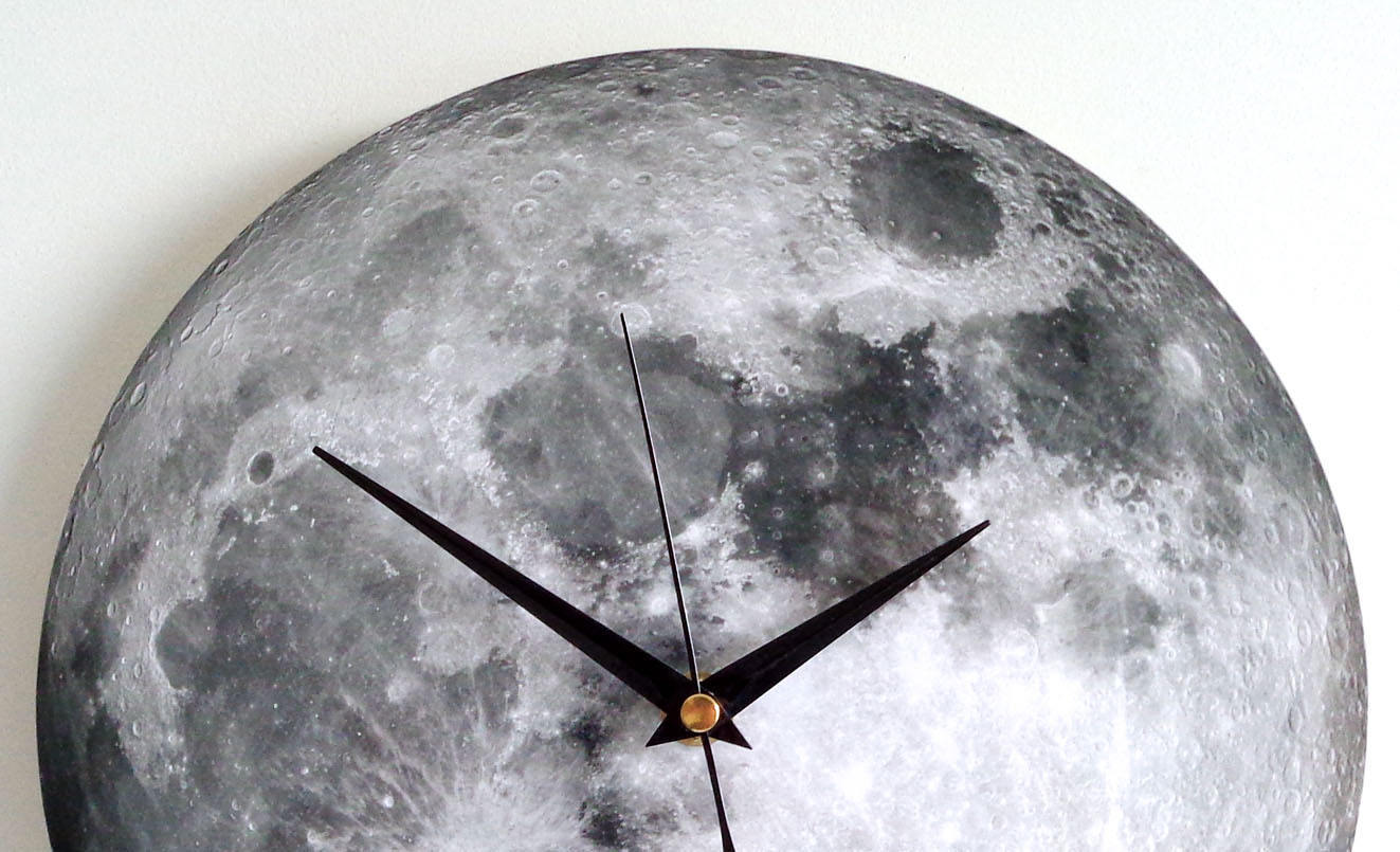 Moon Wall Clock Decoupage Photo Clock Space Clock Black - Etsy UK