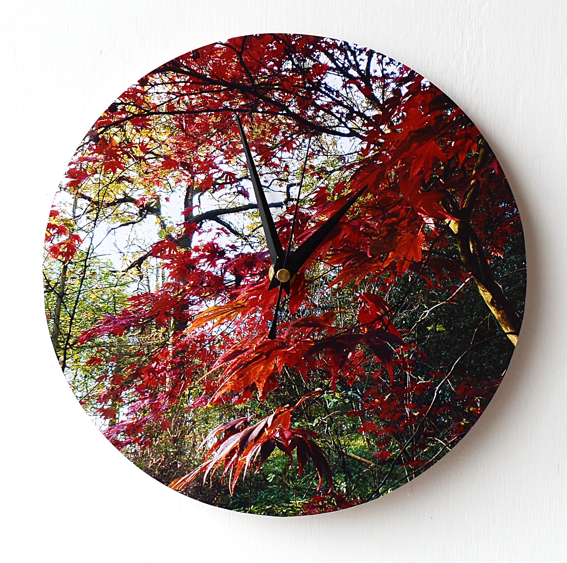Acer Tree Clock Red Leaves Clock Autumn Trees Clock | Etsy UK