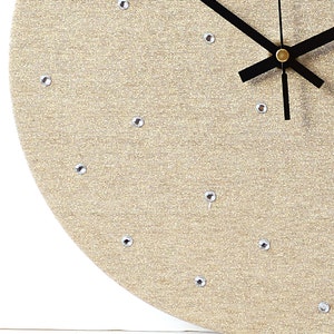 Cream Wall Clock - Decoupage Fabric Wall Clock - Recycled Vinyl Record ...