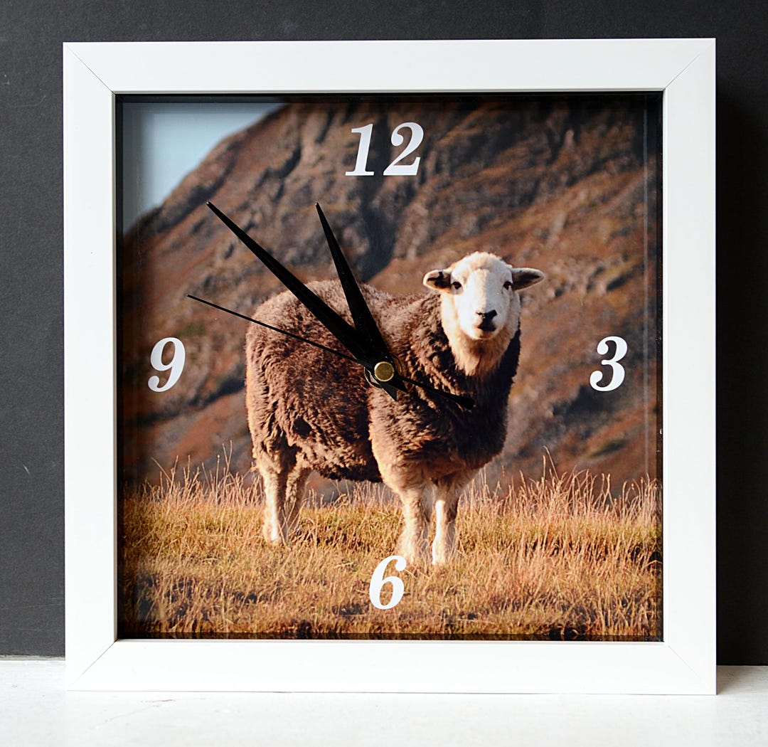 Sheep Wall Clock Herdwick Sheep Photo Clock Brown Sheep Clock Farm ...