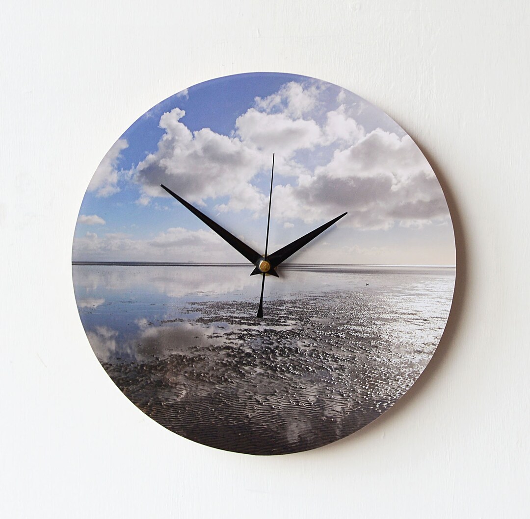Sea Photo Clock - Photo Wall Clock - Reflections - Beach Clock ...