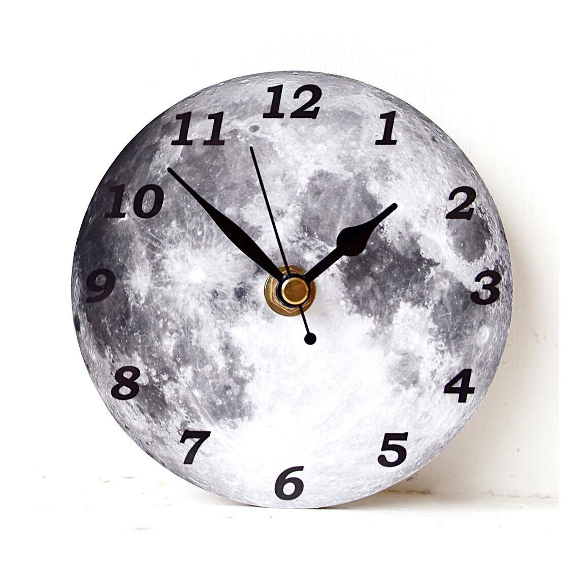 Moon Desk Clock - Small Wall Clock - Decoupage Photo Clock - Space ...