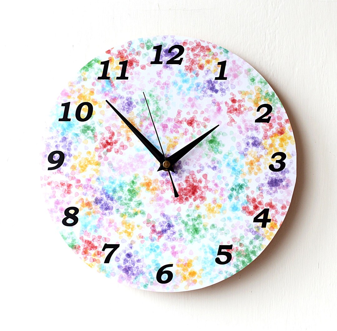 Abstract Rainbow Wall Clock – Colorful Nursery Decor - Etsy UK
