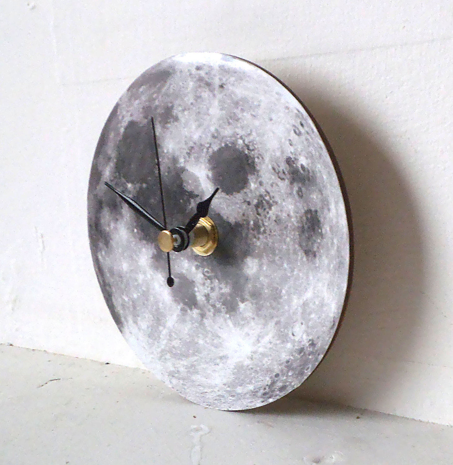 Moon Desk Clock Small Wall Clock Decoupage Photo Clock | Etsy UK