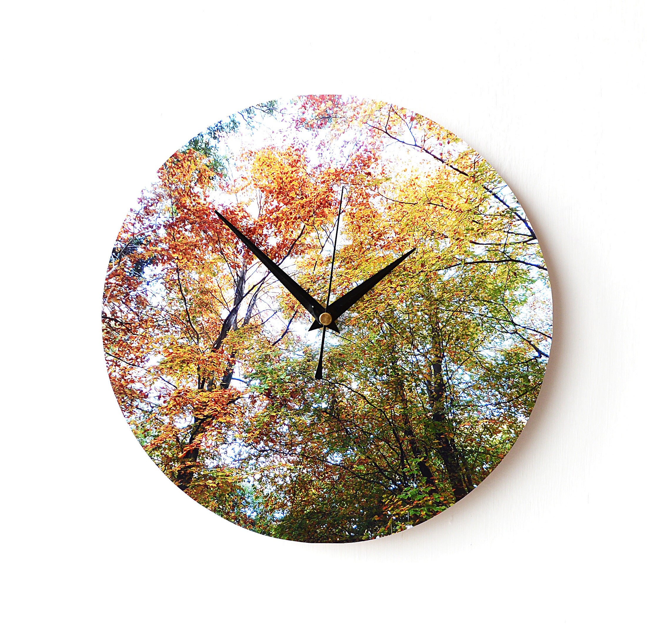 Woodland Clock Autumn Trees Clock Autumn Leaves Photo - Etsy UK