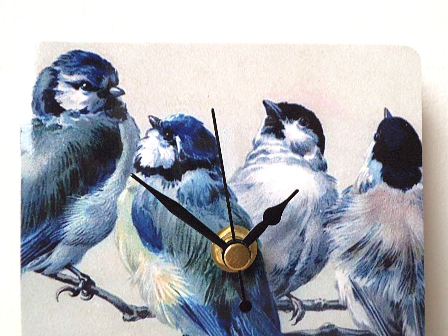 Blue Birds Clock Unique Desk Clock Square Desk Clock | Etsy