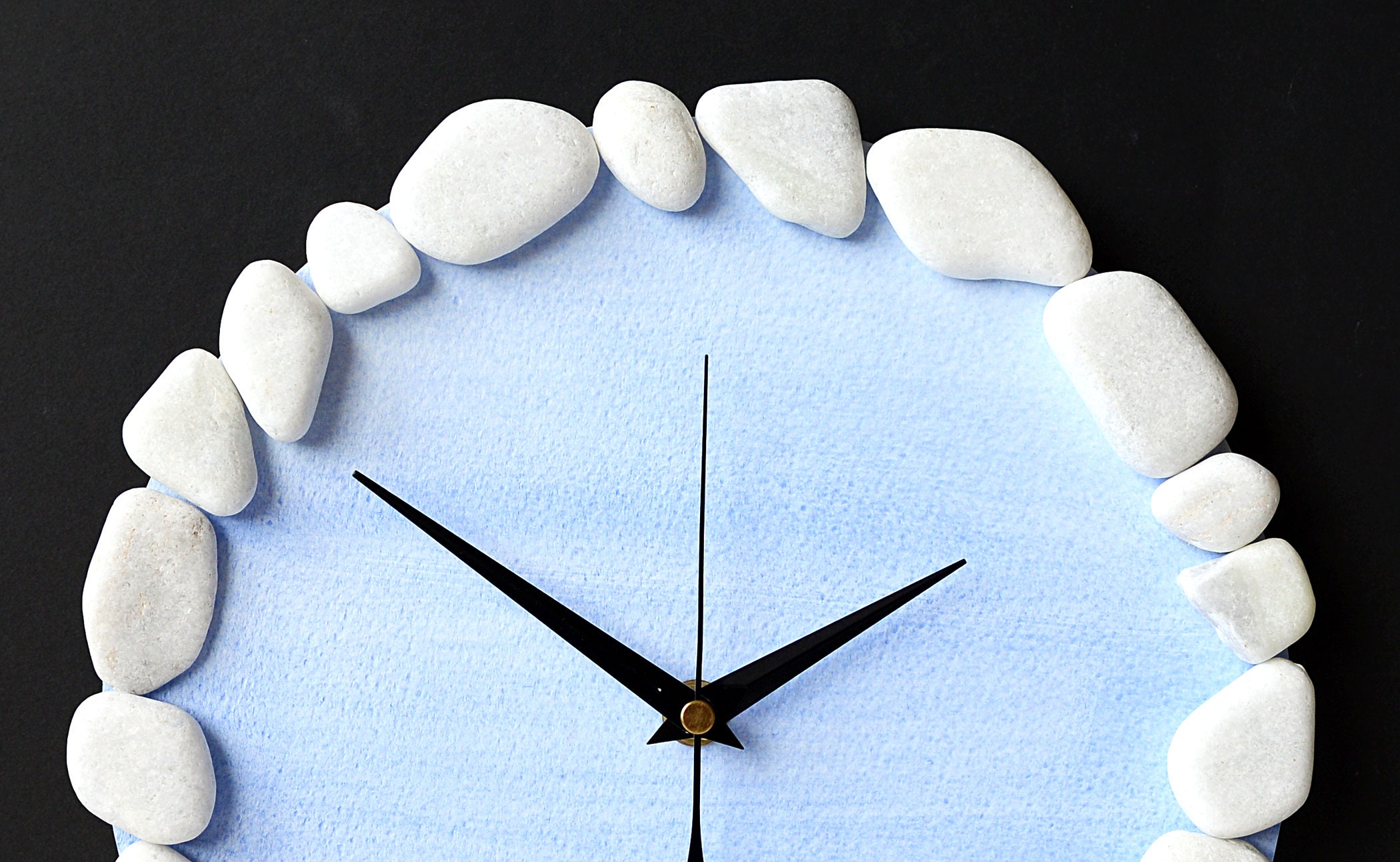 Pebble Wall Clock Beach Nautical Clock Natural Stone Clock - Etsy UK