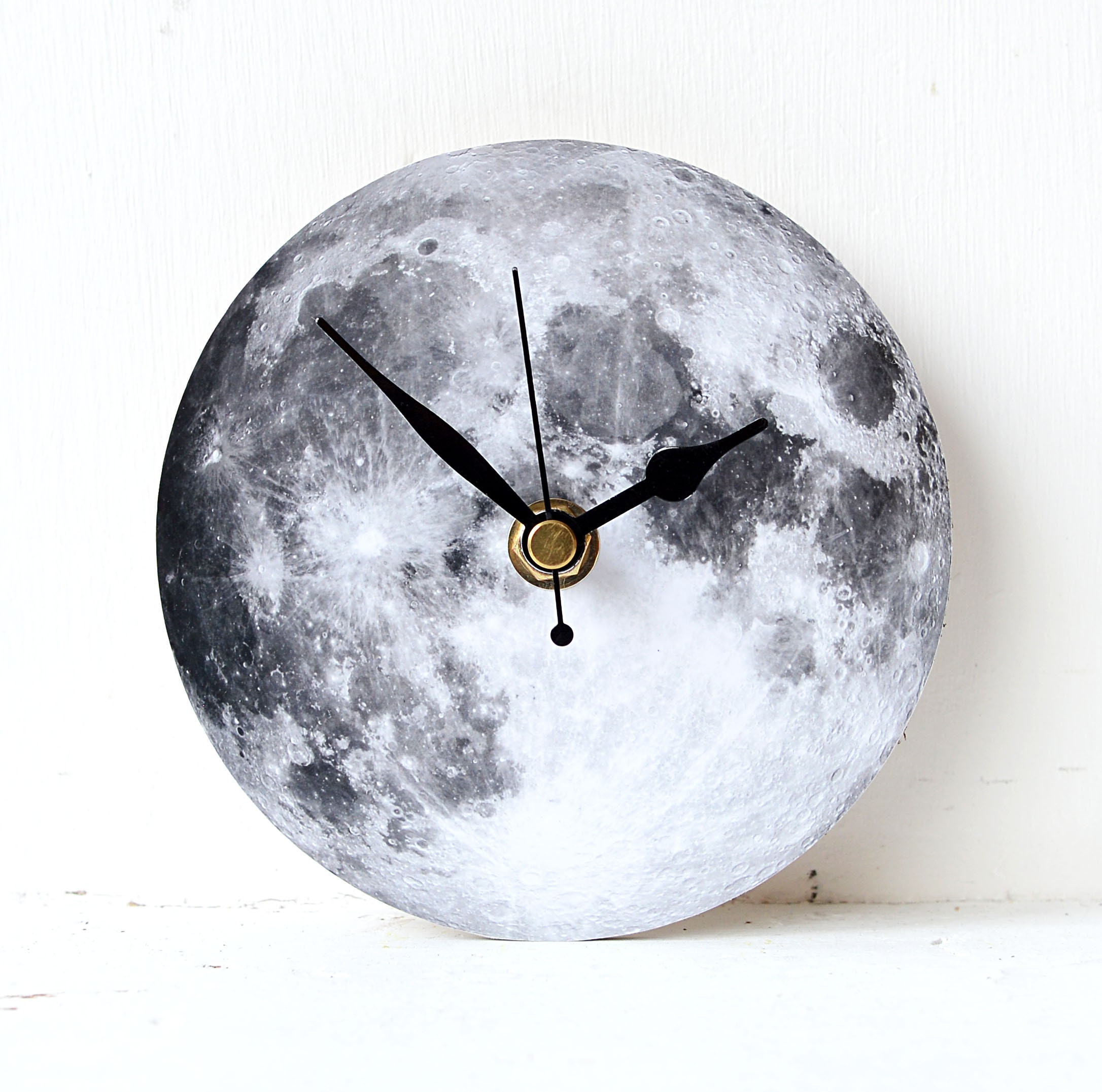 Moon Desk Clock - Small Wall Clock - Decoupage Photo Clock - Space ...
