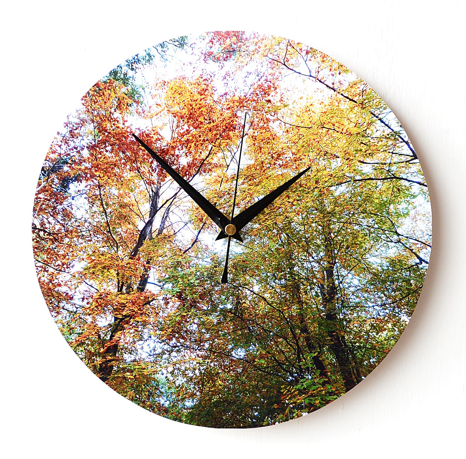 Woodland Clock Autumn Trees Clock Autumn Leaves Photo - Etsy UK