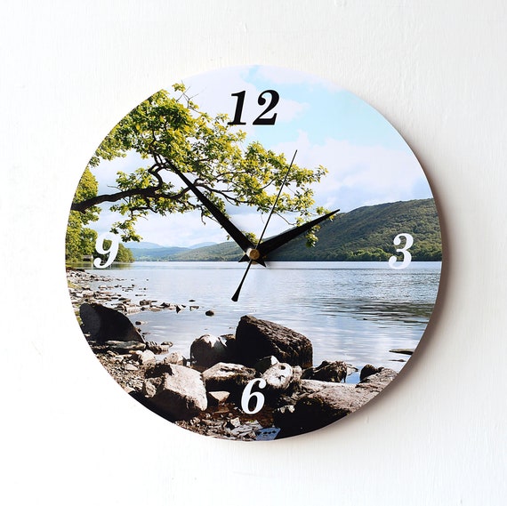 Lake Photo Clock Photo Wall Clock Landscape Photography | Etsy