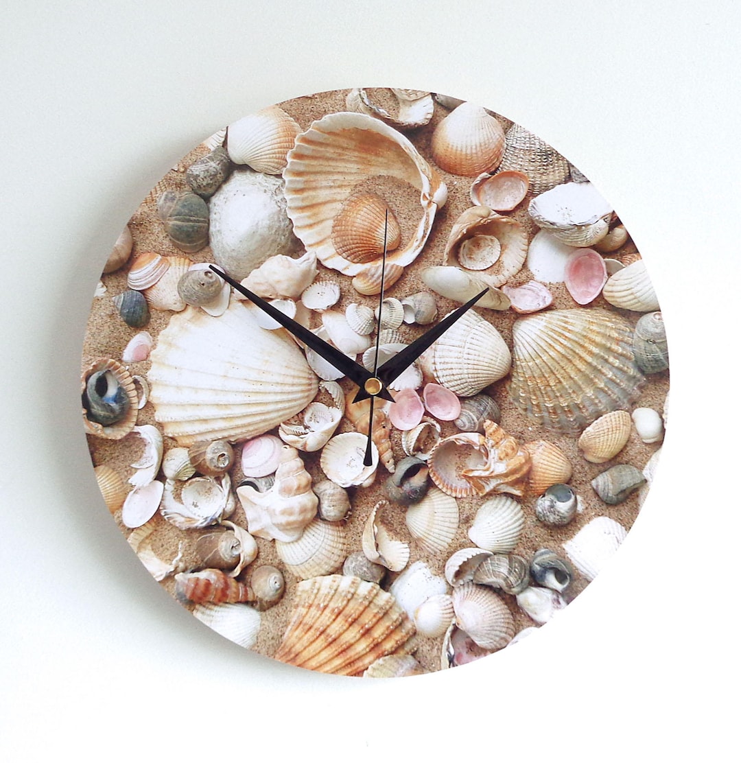 Sea Shells Clock Decoupage Photo Clock Decoupage Photo Clock Beach ...